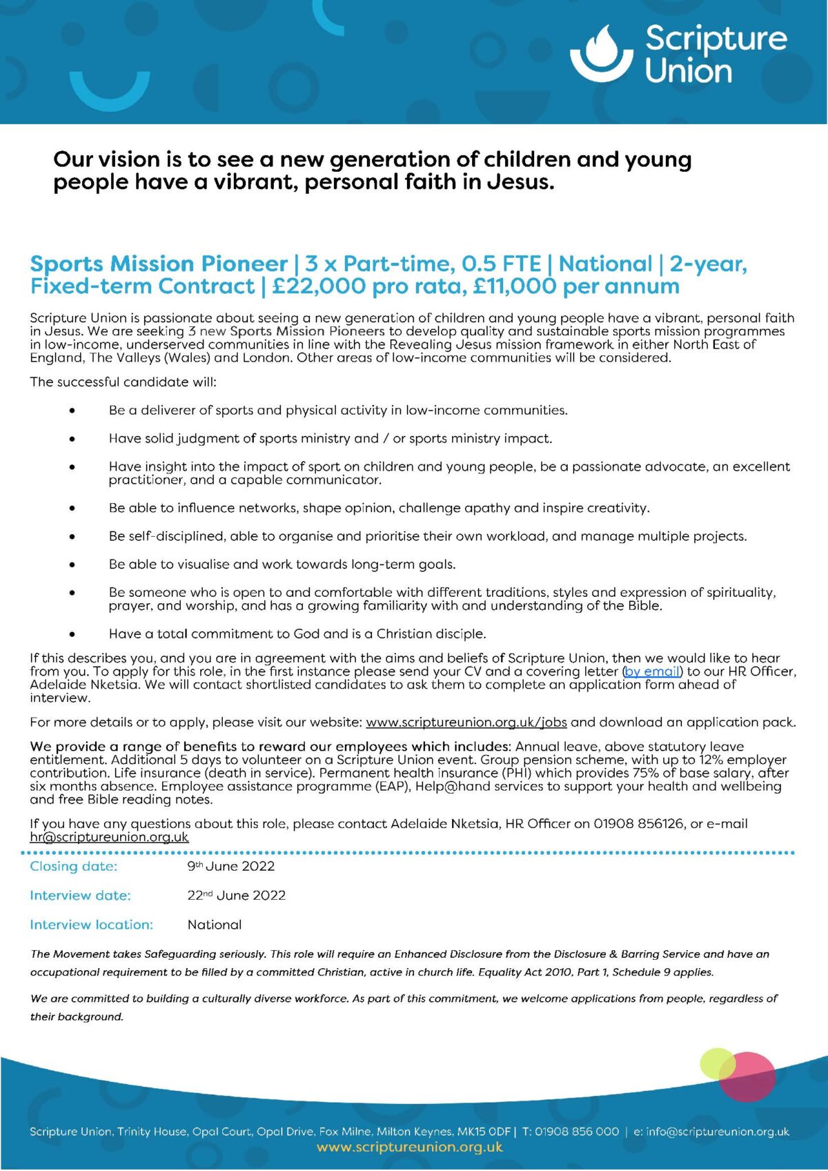 Scripture Union – Sports Mission Pioneer – URC